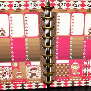 Sock Monkey Girl, CLASSIC Happy Planner Printable Stickers, Weekly Kit ...