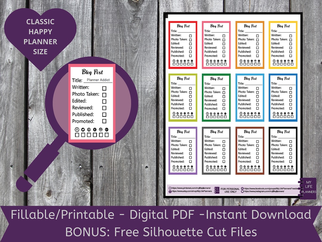 Blog Post Stickers Printable Planner Stickers Functional - Etsy