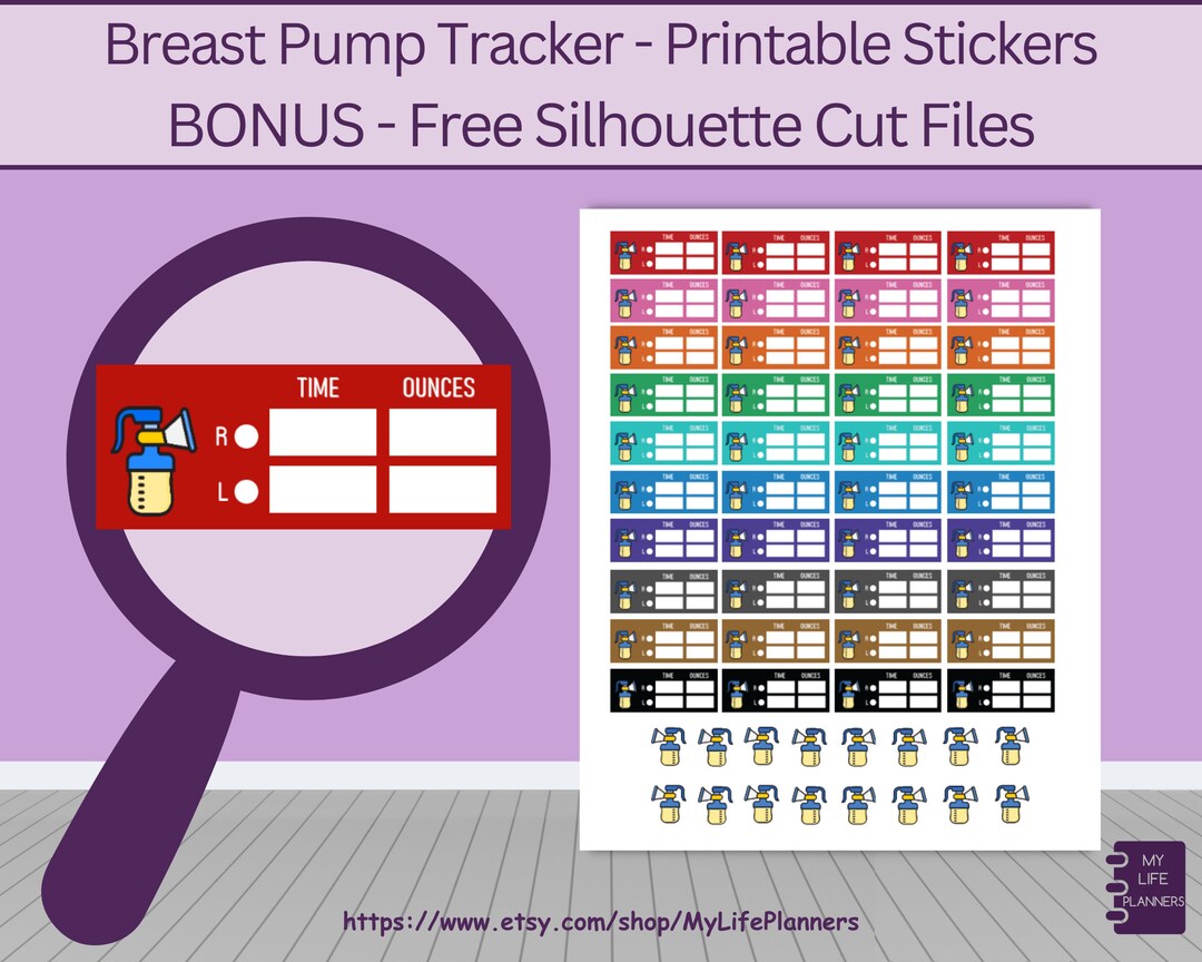 Breast Pump Tracker Printable Planner Stickers, Breast Pumping, Happy ...
