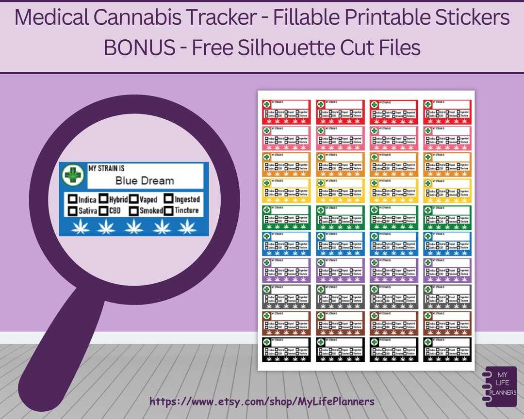 Medical Cannabis Tracker, Strain Tracker, Weed Tracker, Fillable ...