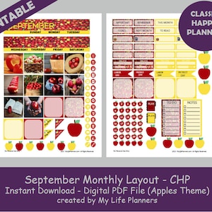 September CLASSIC Happy Planner Monthly Printable Stickers - Etsy