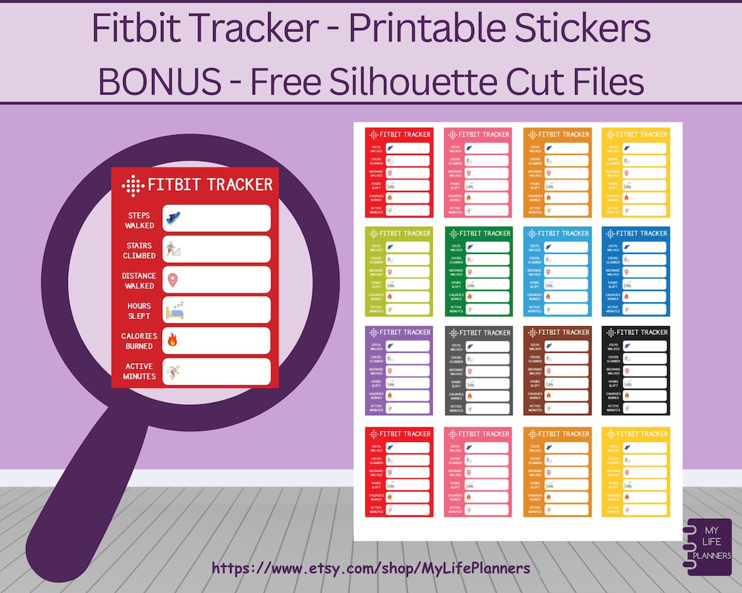 Fitbit Tracker Stickers: Printable Planner Stickers for MAMBI (PDF ...
