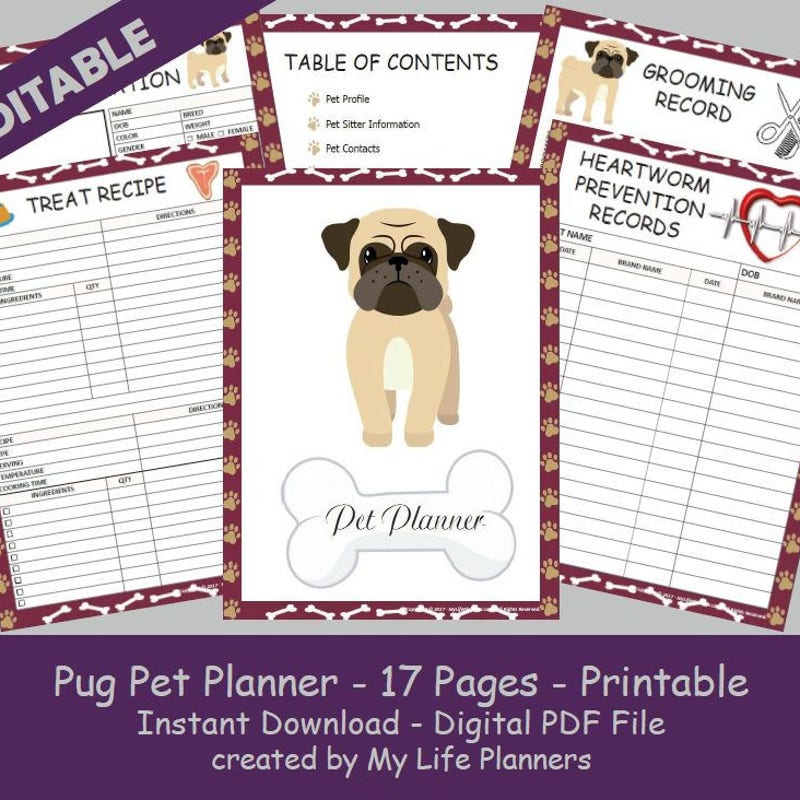 Pug Calendar - Etsy
