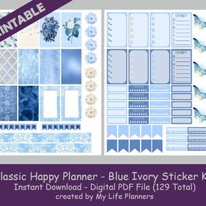 Blue Ivory Weekly Kit Spring Kit. Planner Stickers Printable - Etsy