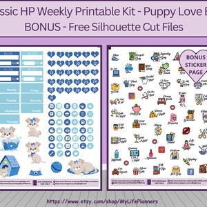 Boy Puppy Love, CLASSIC Happy Planner Printable Stickers, Classic Happy ...