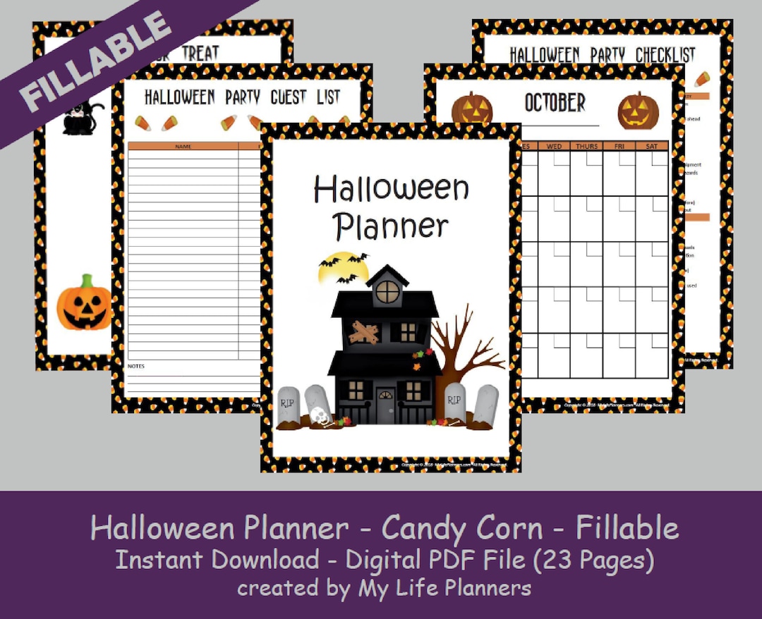 Halloween Planner, Candy Corn, Halloween Party Kit, Halloween Printable ...