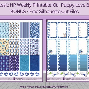 Boy Puppy Love, CLASSIC Happy Planner Printable Stickers, Classic Happy ...