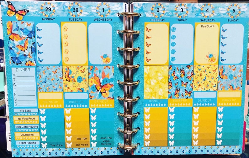 Butterflies CLASSIC Happy Planner Printable Stickers Weekly - Etsy