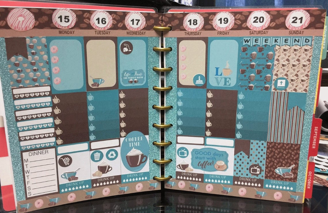 Coffee CLASSIC Happy Planner Printable Stickers Weekly Kit - Etsy