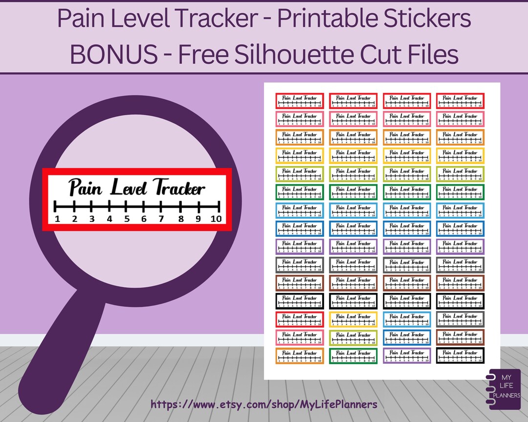 Pain Level Tracker Printable Stickers for Planner (PDF Digital Download ...