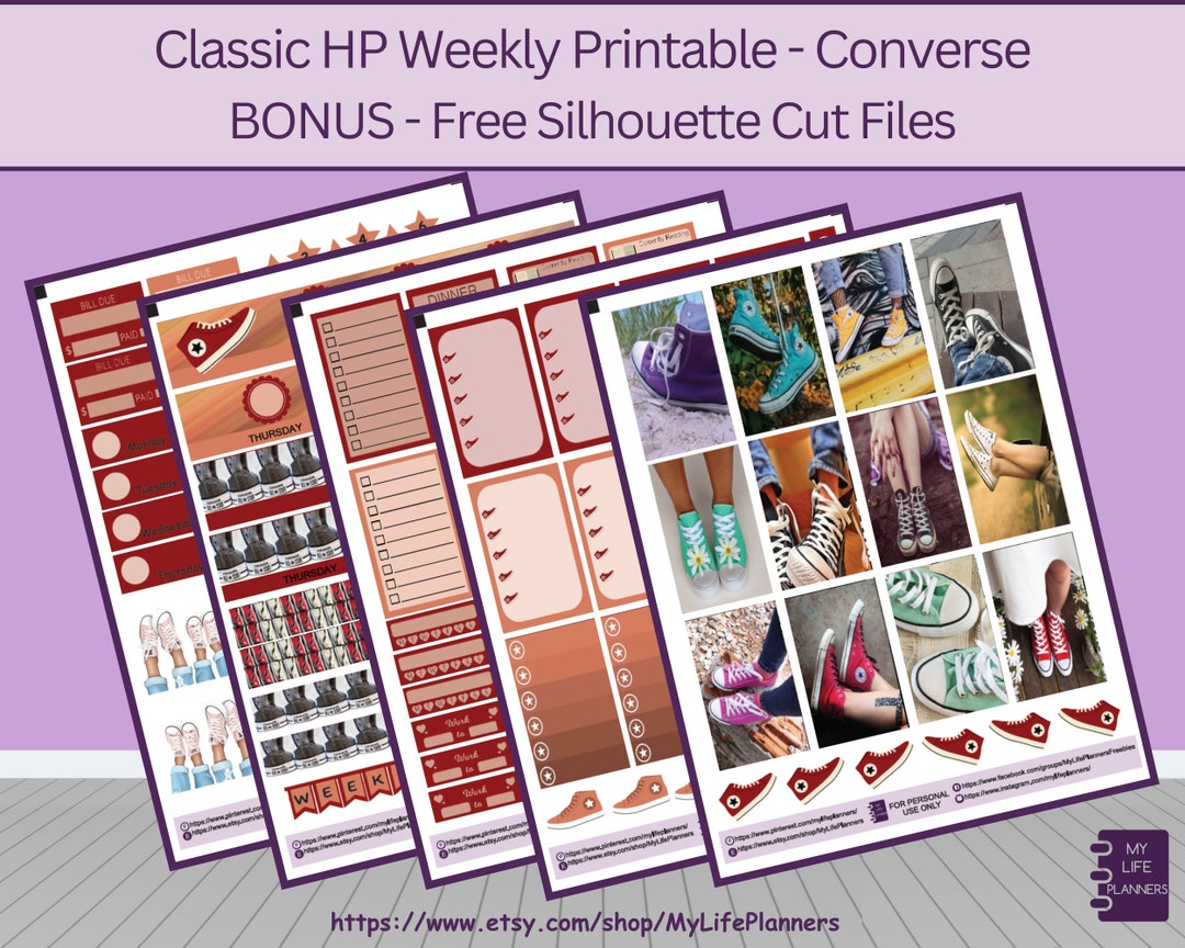 Converse, Photo CLASSIC Happy Planner Printable Stickers, Weekly Kit ...