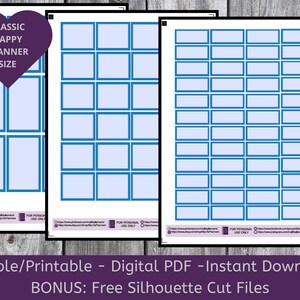 Blue Color Box Stickers Planner Stickers Full Box Half Box - Etsy