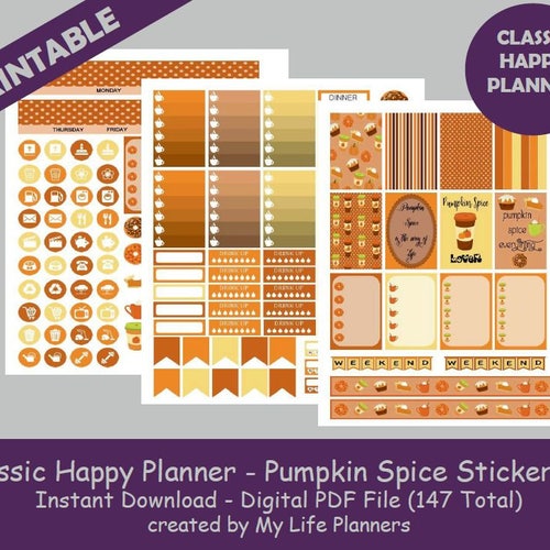 Coffee CLASSIC Happy Planner Printable Stickers Weekly Kit | Etsy