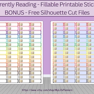 Currently Reading Stickers, Reading Tracker, Book Stickers, Fillable ...