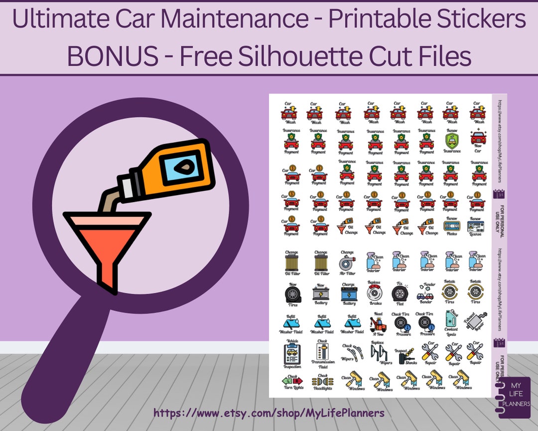 Ultimate Car Maintenance Stickers, Car Maintenance Stickers ...