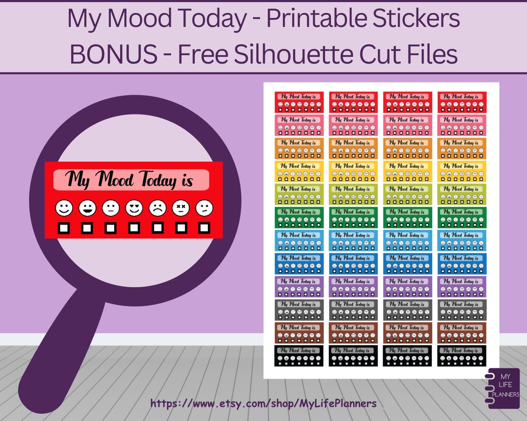 Mood Planner Stickers, Printable Stickers, Today My Mood Is, Planner ...