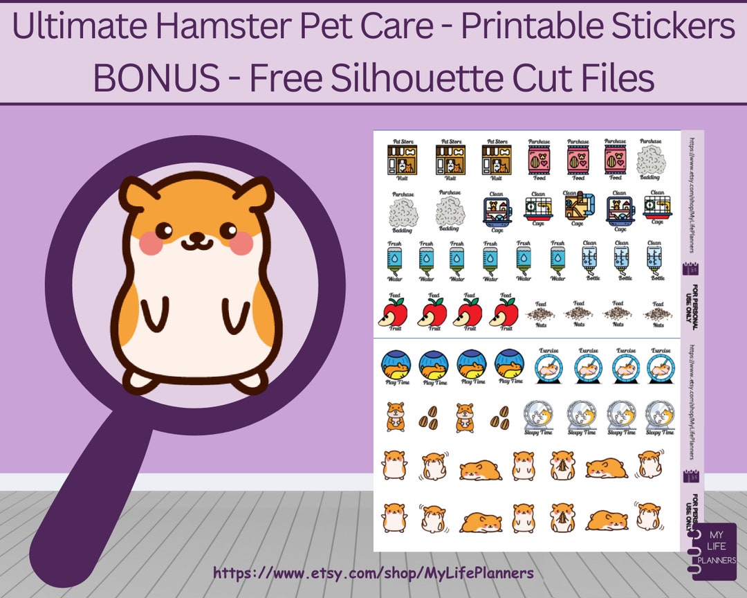 Ultimate Hamster Pet Care Stickers, Pet Care, Hamster, Printable ...