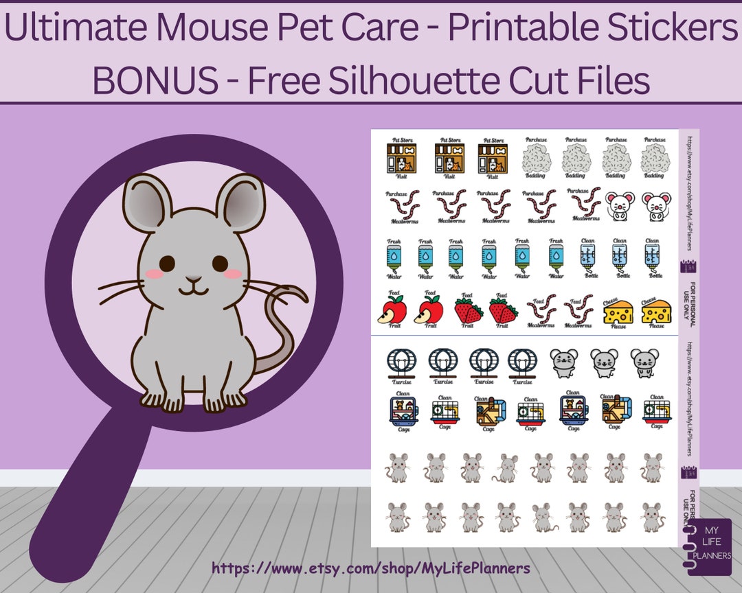 Ultimate Mouse Pet Care Stickers Pet Care Mouse Printable - Etsy
