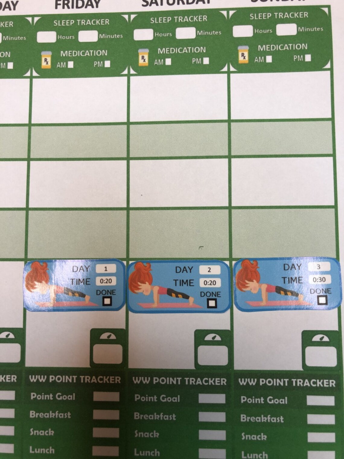 Plank Pose Plank Challenge Yoga Planner Stickers - Etsy