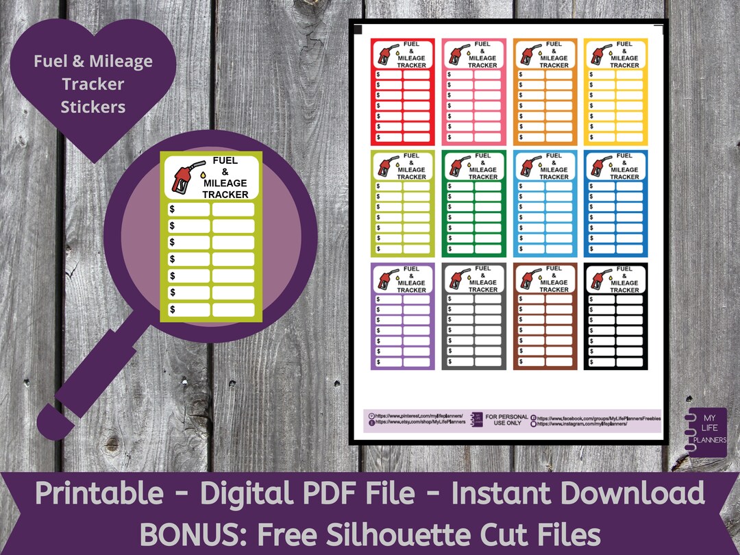 Fuel Tracker Mileage Tracker Printable Planner Stickers - Etsy Canada