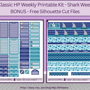 Shark Week, Sticker Kit, Classic Happy Planner Printable Stickers ...