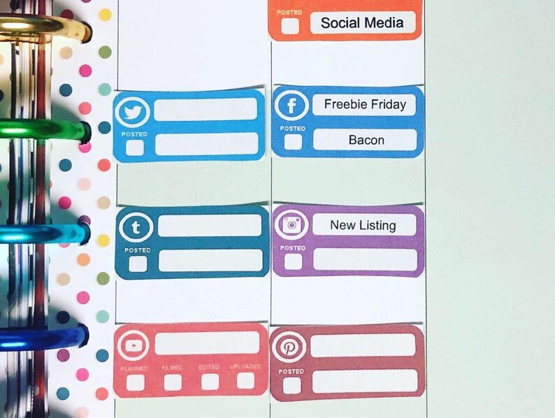 Pinterest Social Media Planner Sticker Social Media Stickers | Etsy