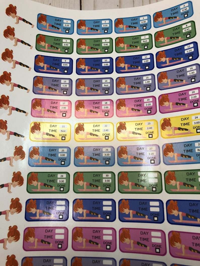 Plank Pose Plank Challenge Yoga Planner Stickers - Etsy