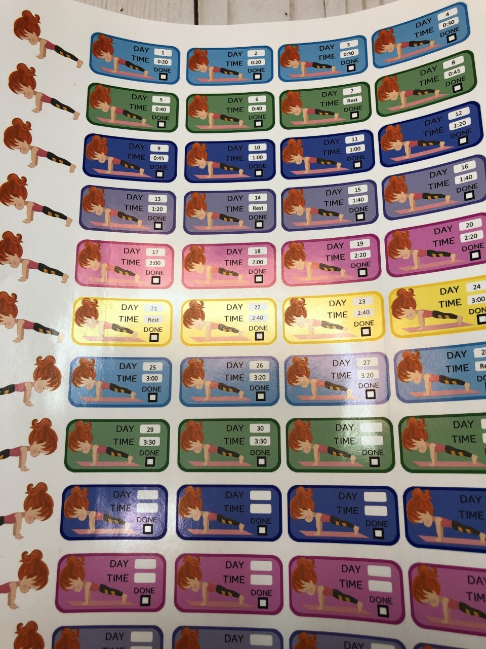 Plank Pose Plank Challenge Yoga Planner Stickers - Etsy