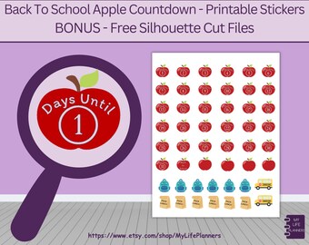 1024back to School Countdown Planner Stickers. - Etsy