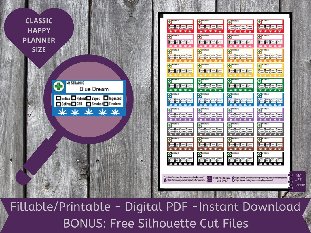 Medical Cannabis Tracker Strain Tracker Weed Tracker - Etsy