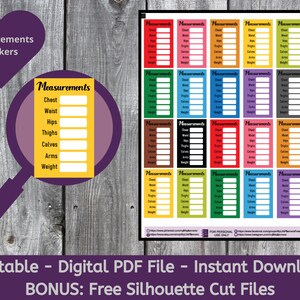 Measurement Printable Planner Stickers Printable Stickers - Etsy