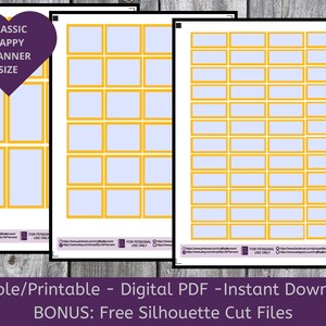 Yellow Color Box Stickers Planner Stickers Full Box Half - Etsy