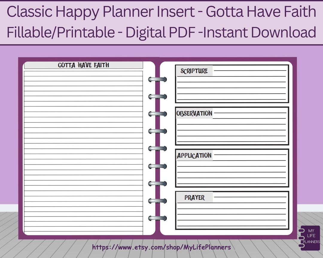 Faith Prayer Insert, Fillable, Printable, Planner Insert, Gotta Have ...
