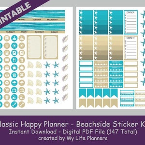 Beach Planner Printable Stickers Weekly Kit Planner Kit - Etsy