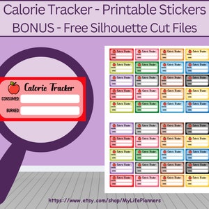 Calorie Tracker, Tracker, Functional, Printable Stickers, Planner ...