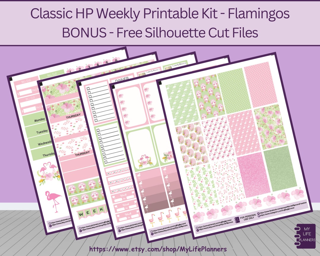 Flamingos, CLASSIC Happy Planner Printable Stickers, Classic Happy ...