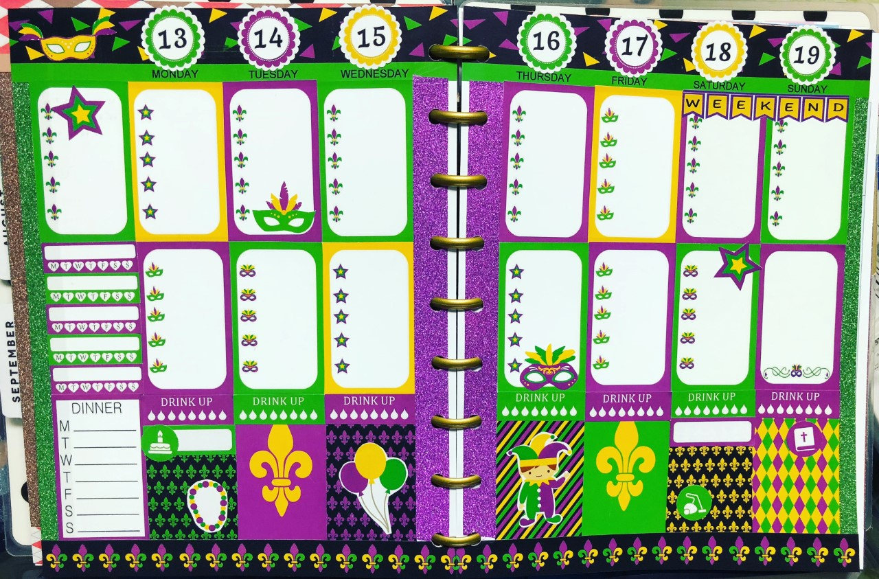 Mardi Gras CLASSIC Happy Planner Printable Stickers Weekly | Etsy
