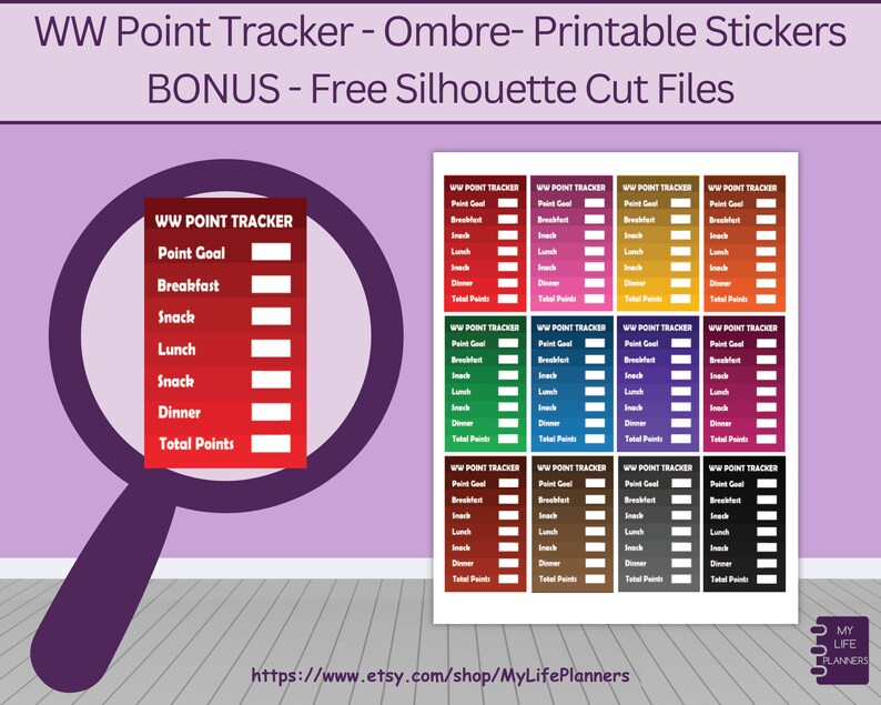 WW Point Tracker Stickers: Printable Planner Inserts (PDF Download) - Etsy