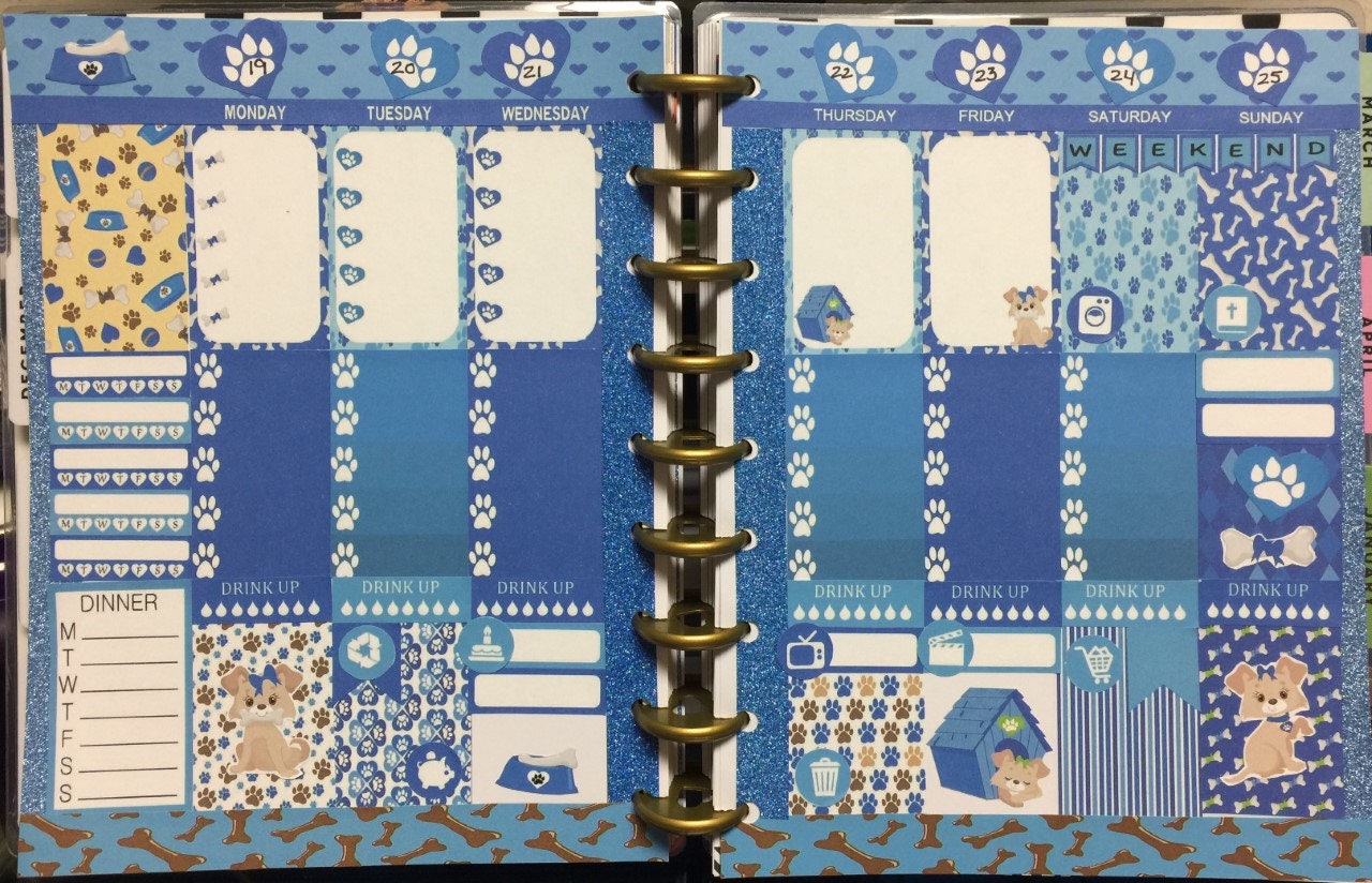 Boy Puppy Love CLASSIC Happy Planner Printable Stickers | Etsy