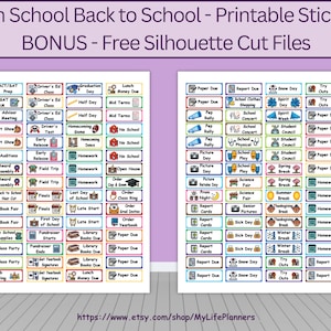 High School Back to School Printable Stickers, Classic Happy Planner ...