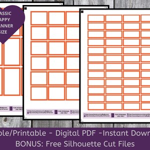 Orange Color Box Stickers Planner Stickers Full Box Half - Etsy