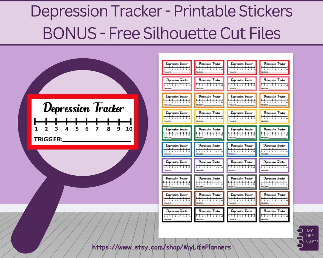 Depression Tracker Printable Planner Stickers, Depression Tracker ...