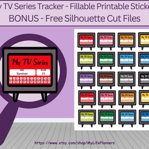 My TV Series Tracker Stickers, TV Series Tracker, Fillable, Printable ...
