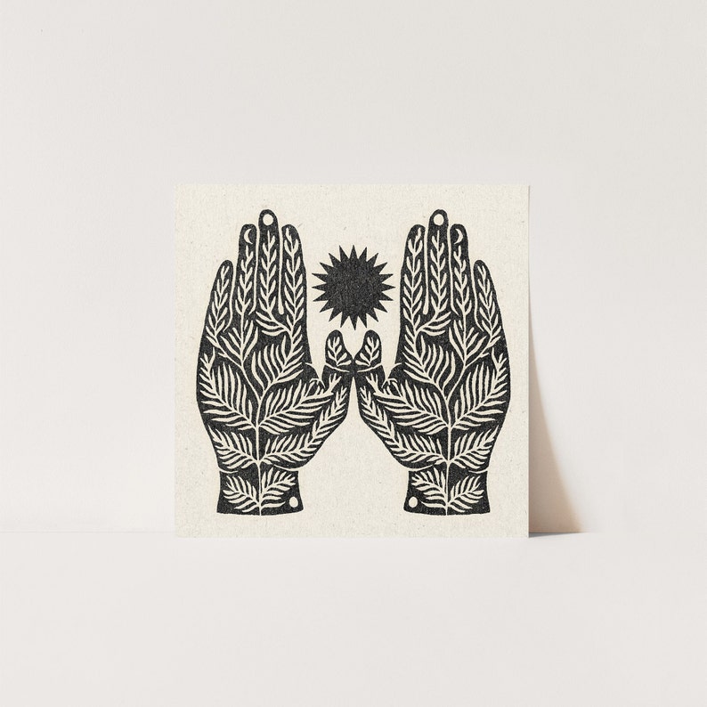 Our Roots | Open Hands Wall Art Print, Home Decor, Nature Illustration ...