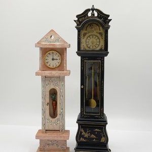 Miniature Child's Grandfather Clock / Hand Painted / With Mouse ...