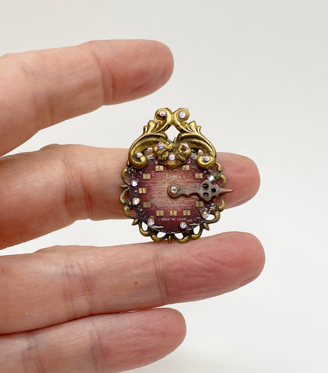 Miniature OOAK Wall Clock / Mauve / Crystal / Victorian / Shabby - Etsy
