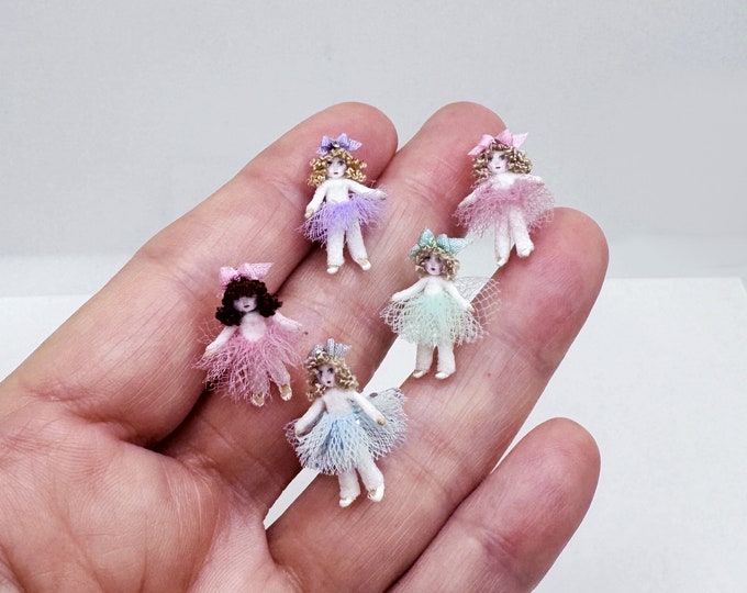 Miniature 1:12 Dollhouse Tiny Ballerinas Artist Dolls Half Inch Dolls ...