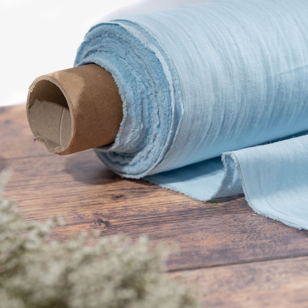 Light Blue Linen Fabric - Etsy