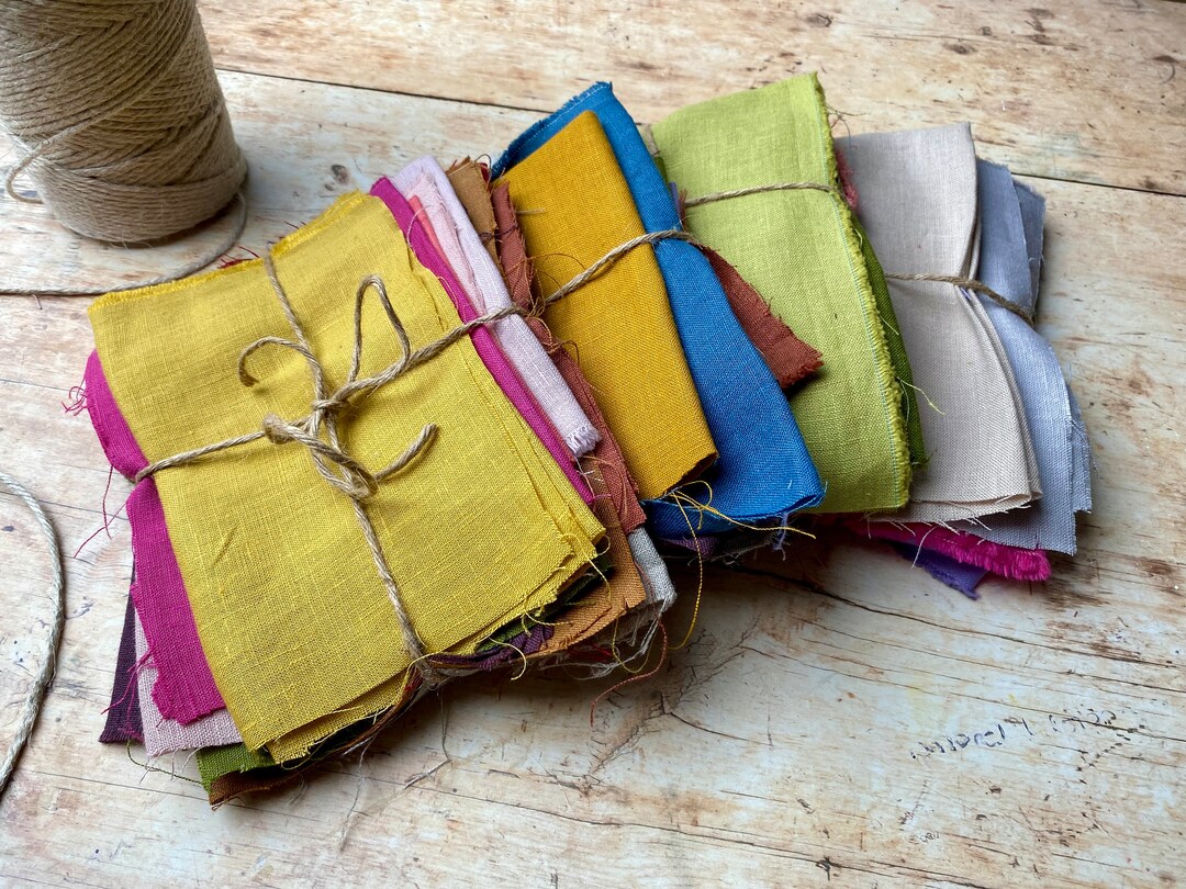 200g Random Rainbow Linen Fabric Remnant Lucky Dip Packs - Etsy