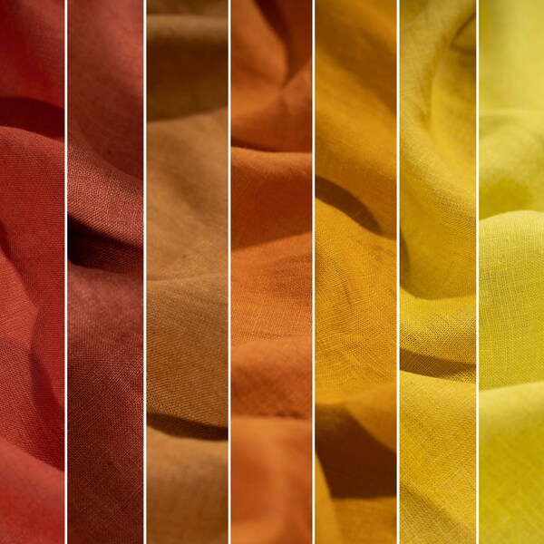 Orange Linen Fabric - Etsy